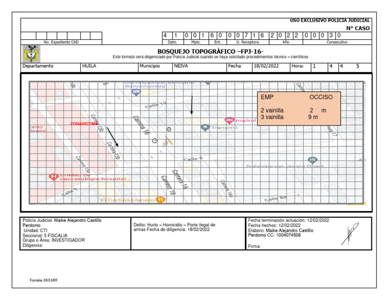 FPJ-16 Bosquejo Topografico | Descargar gratis PDF | Crimen y violencia ...
