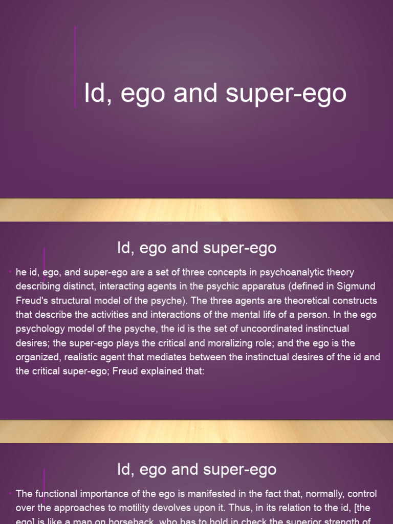 Id, Ego and Super-Ego | Download Free PDF | Id | Psychology