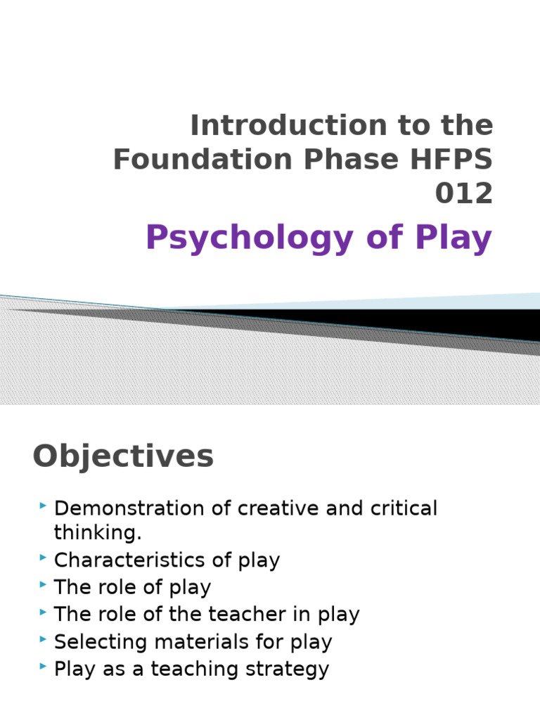 HFPS012 Psychology of Play | PDF | Self Esteem | Learning