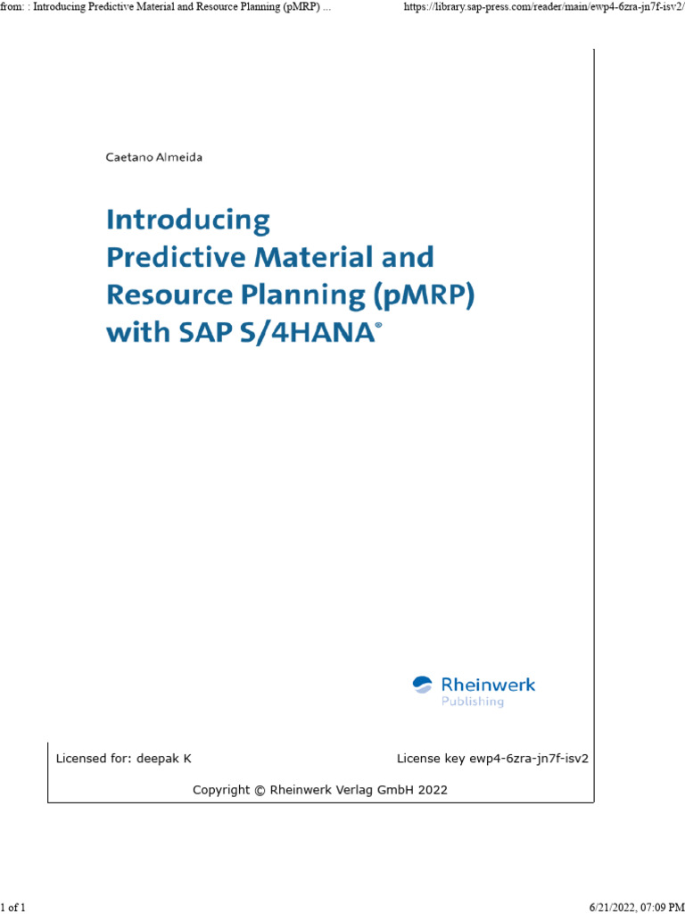 Introducing Predictive Material and Resource Planning (PMRP) With SAP ...