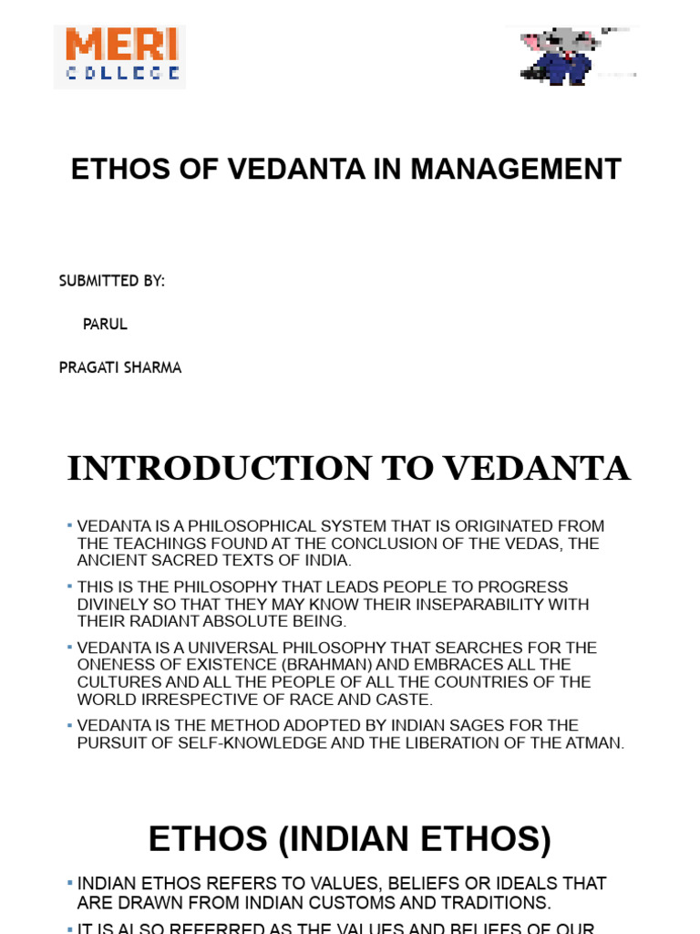 Ethos of Vedanta in Management | PDF | Vedanta | Bhagavad Gita