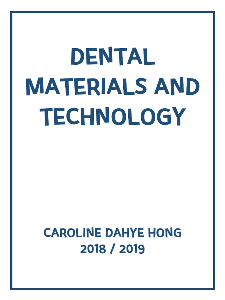 Dental Material Note | PDF | Dental Material | Bioceramic
