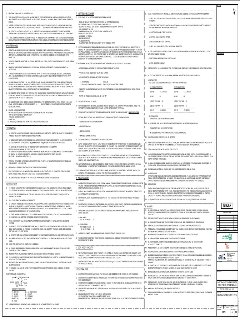 S021-General Notes (Sheet 2 of 3) | PDF | Prestressed Concrete | Concrete