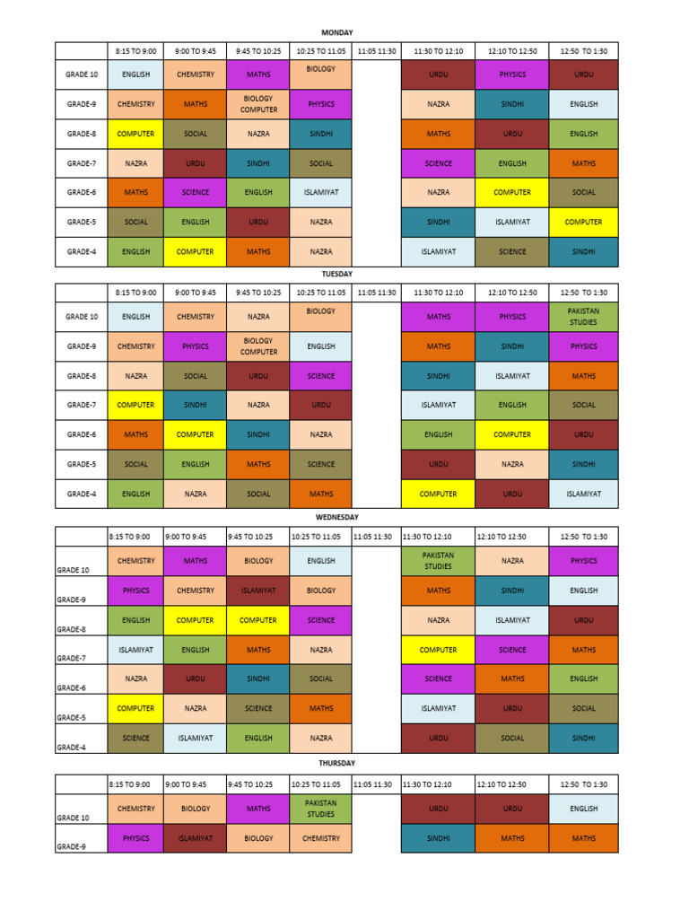 2024 Time Table New | Download Free PDF | Secondary Education | Educational Stages