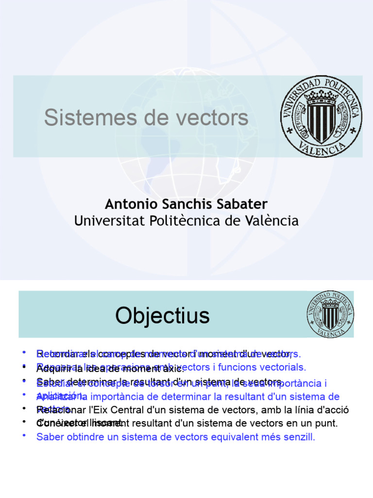 Sistemas de Vectores | PDF
