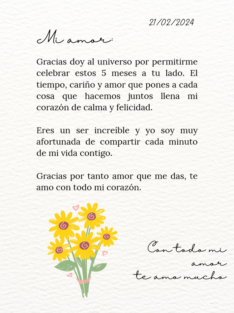 Documento A4 de Carta de Amor para Alguien Especial Ilustrada ...