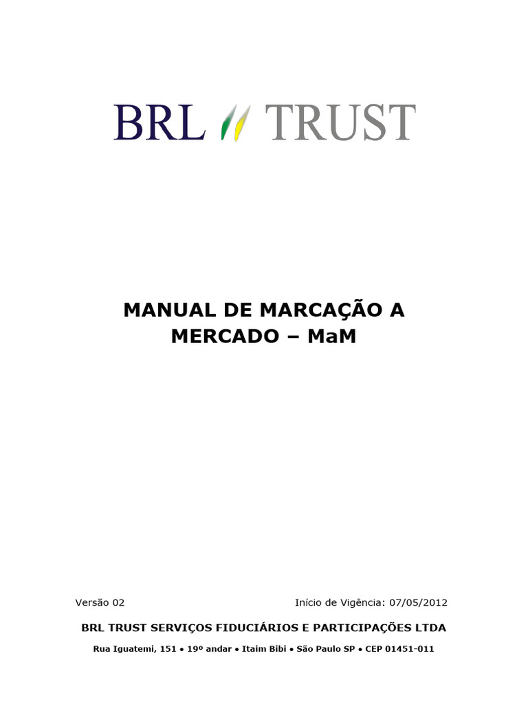Manual de Marcacao A Mercado BRL Trust 10072014 | PDF | Debênture ...