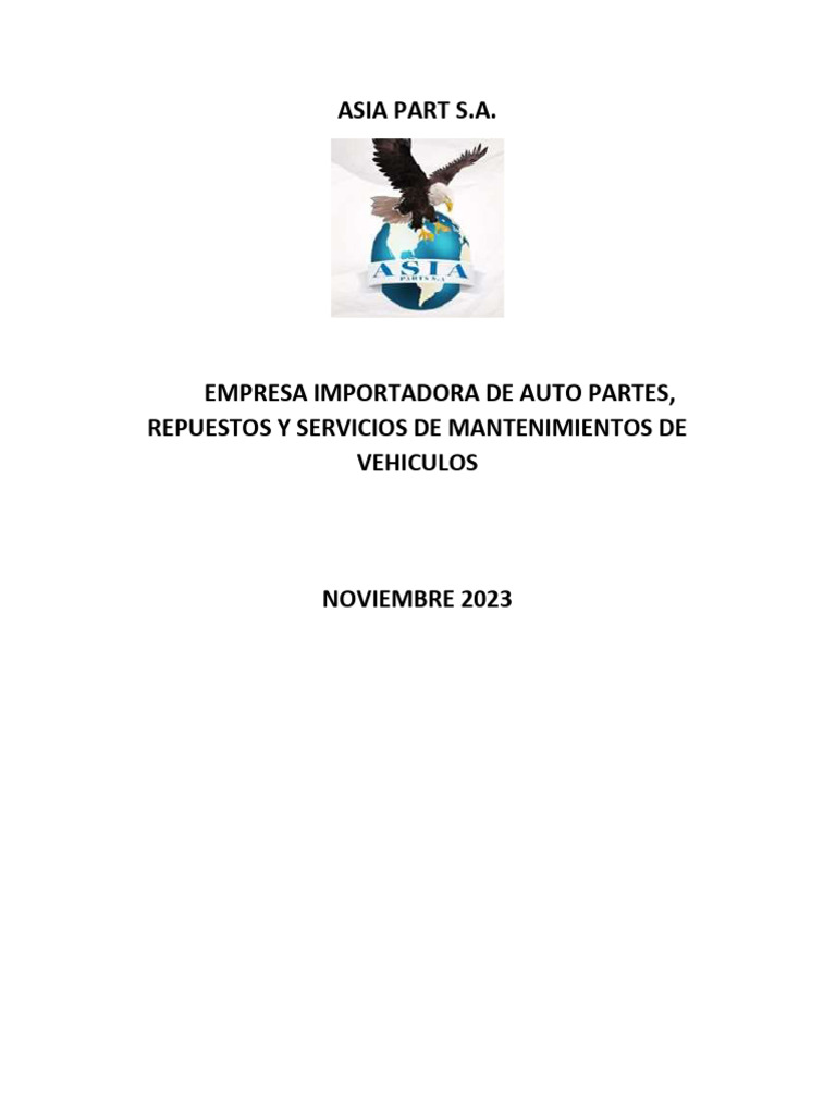 Presentación Proyecto Asía Parts SA | PDF | Margen bruto | Comercio