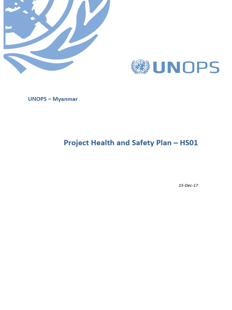 UNOPS Myanmar Project Health and Safety Plan HS01 | PDF | Occupational ...