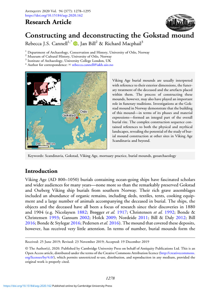 Constructing and Deconstructing the Gokstad Mound | PDF | Burial | Vikings