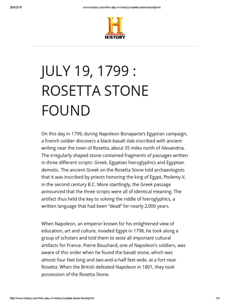 rosetta stone history | PDF | Ancient Egypt | Egypt
