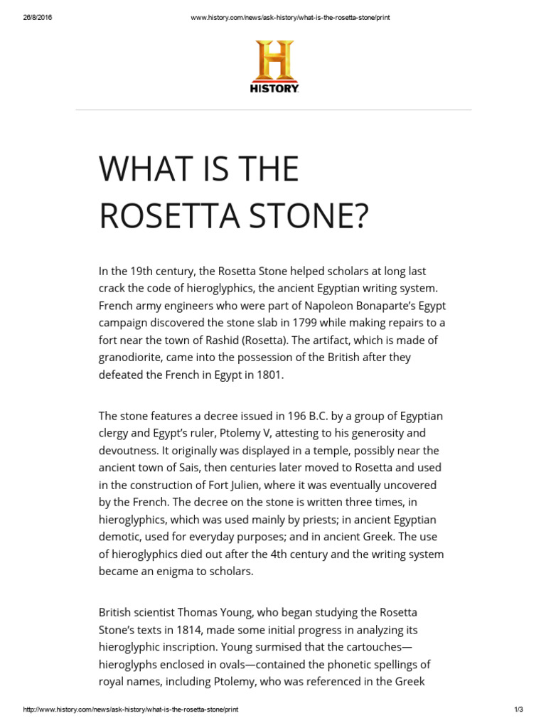 Rosetta Stone | PDF | Egyptian Hieroglyphs | Ancient Egypt