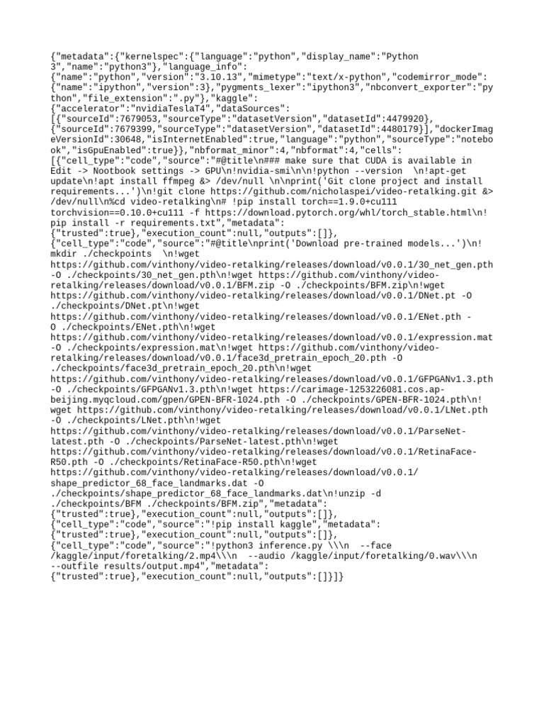 Video Retalking Setup & Execution | PDF | Utility Software | Operating System Technology