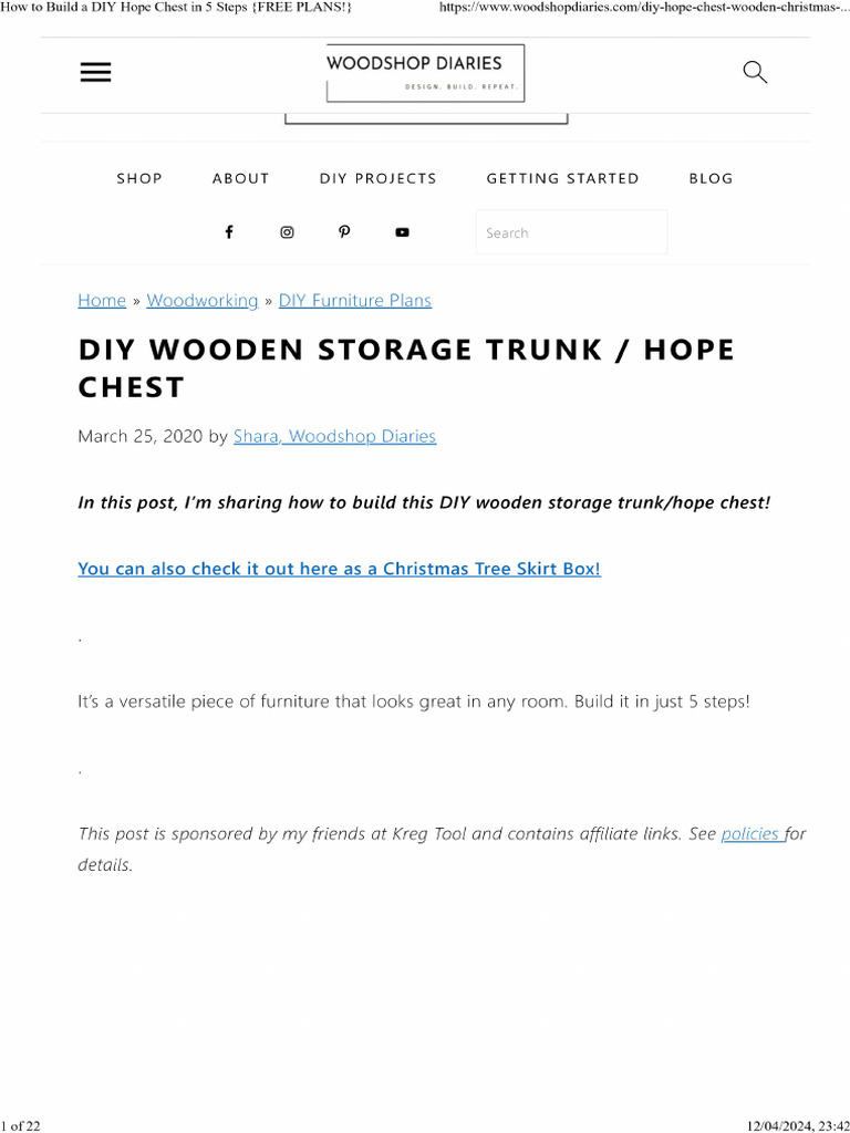 diy chest | PDF | Woodworking