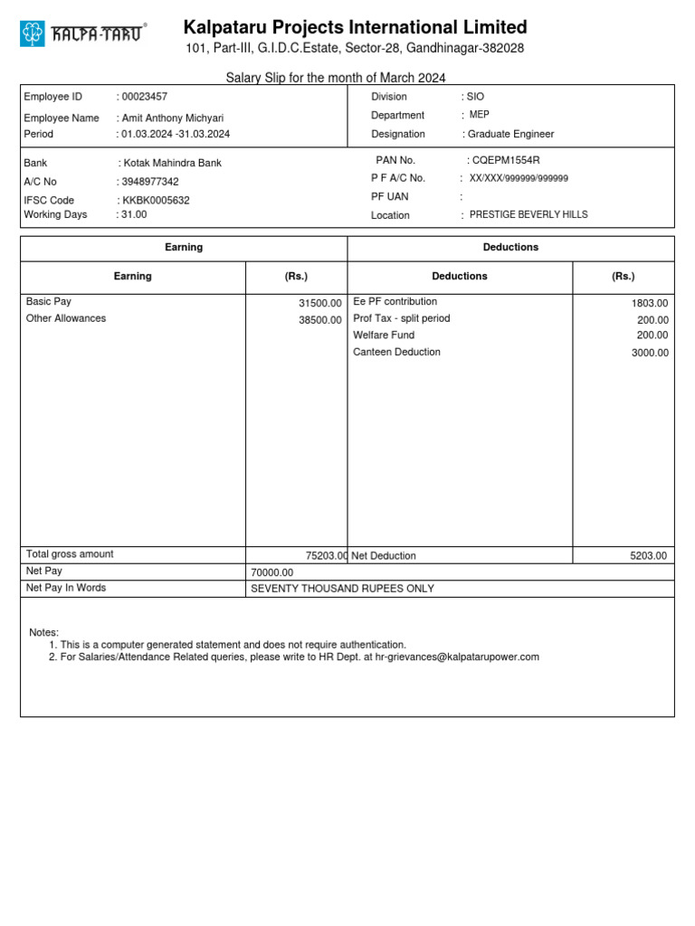 Kalpataru Projects International Limited | PDF