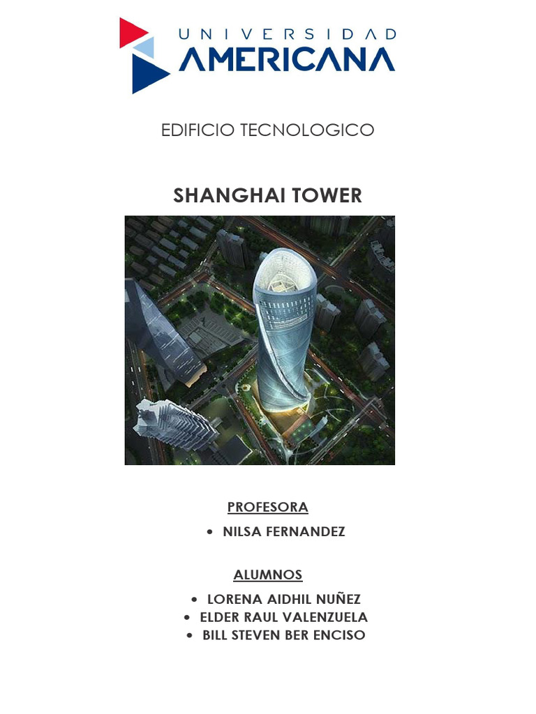 EDIFICIO SHANGHAI Tower | PDF | Llevar a la fuerza | Torre