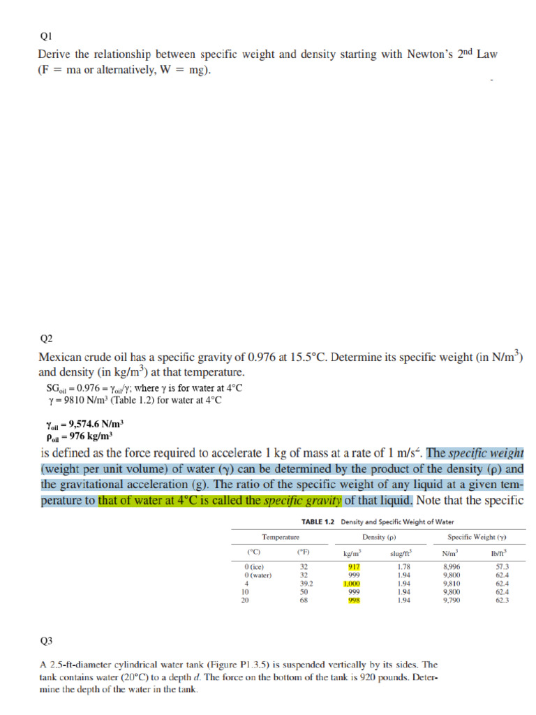 CIVI6331 WEEK2 TUTORIAL1 Answers | PDF | Science & Mathematics