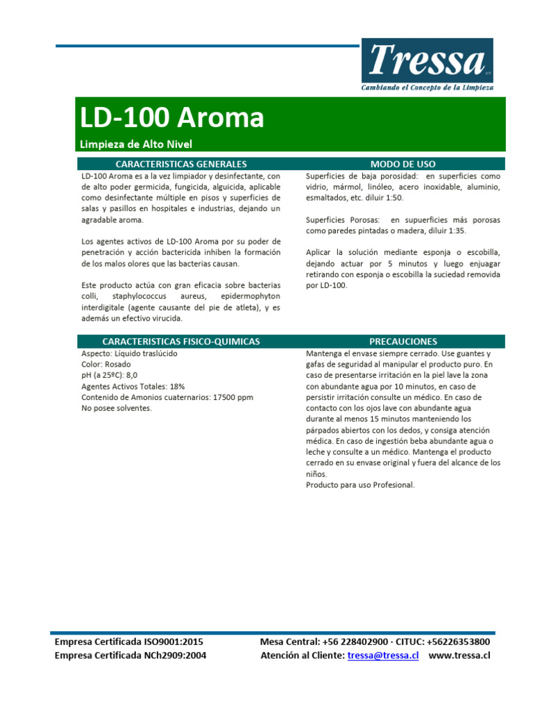 FT LD-100 Aroma | PDF | Agua