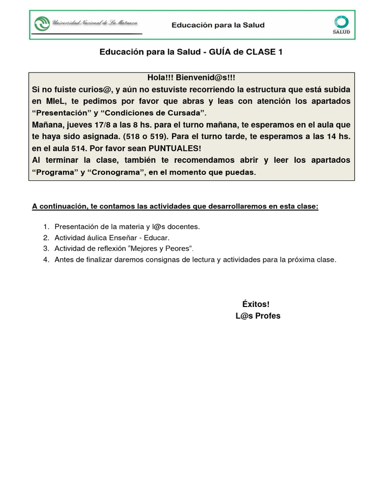 Guia Clase 1 2c Eps 1 | PDF | Relaciones personales, crianza y ...