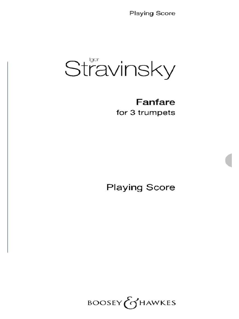 Fanfare For Three Trumpets - Igor Stravinky | PDF