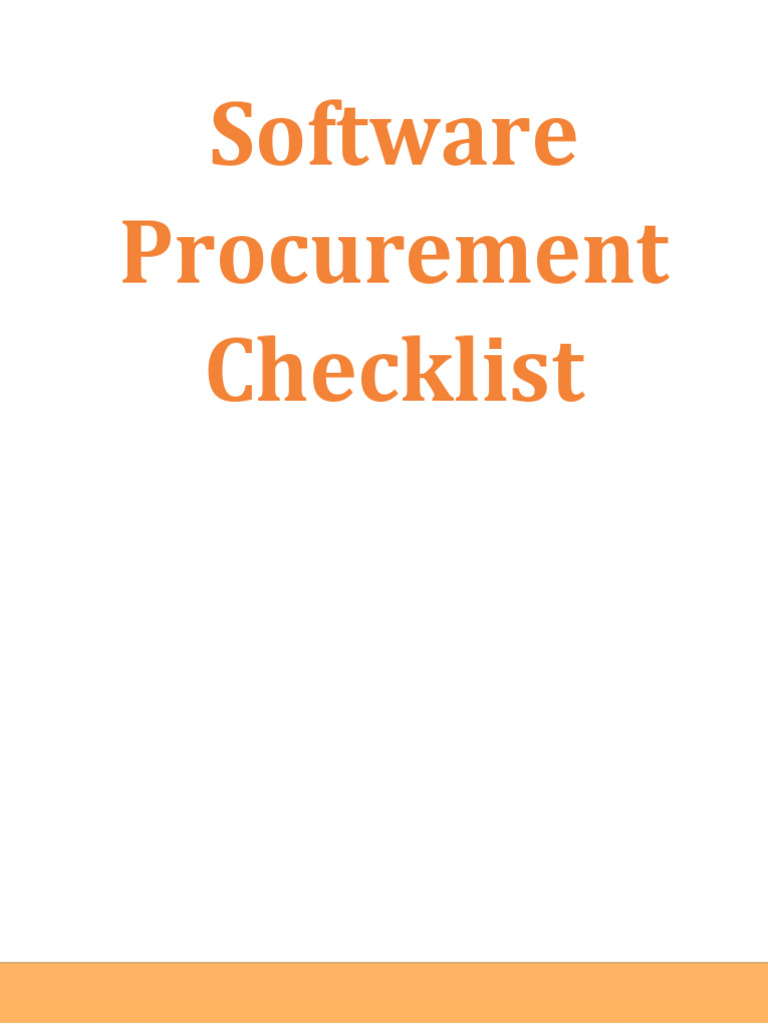 Alinity Procurement Checklist | PDF | Software | Databases