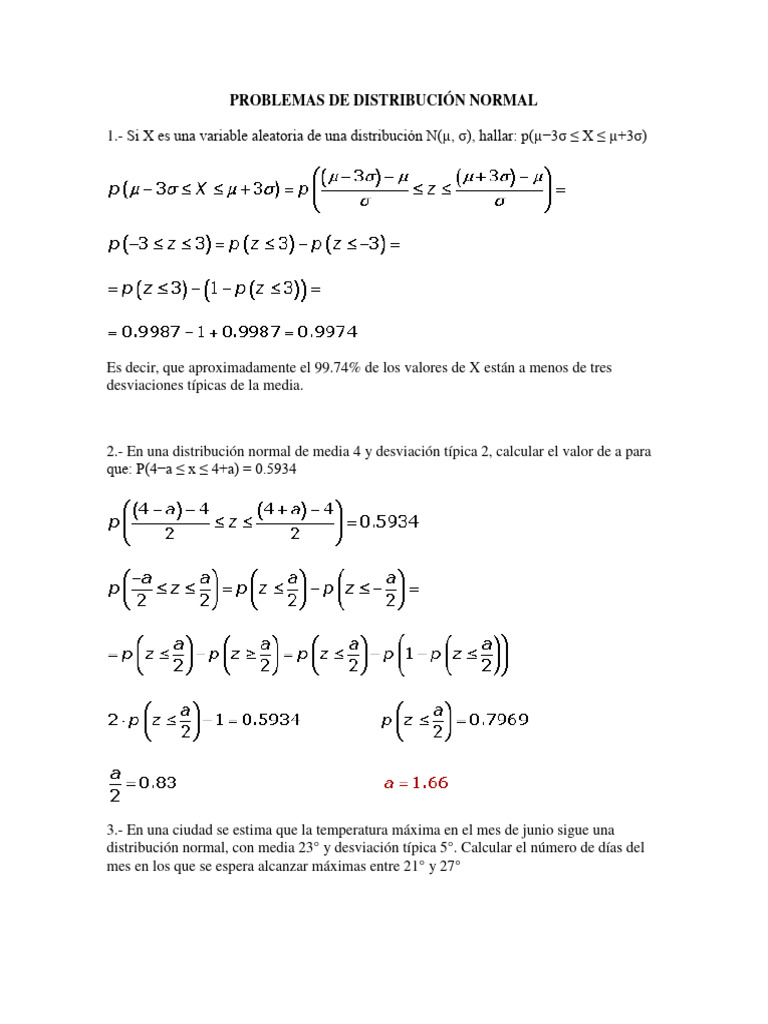 Dis Tri Normal Prob | PDF | Desviación Estándar | Distribución normal