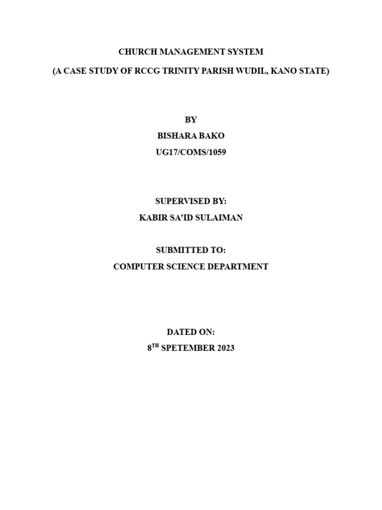 Church Management System | PDF | System | Systems Engineering