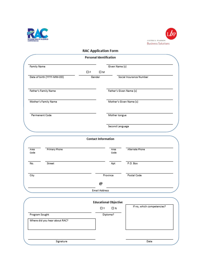 Application Form RAC 2020-21 | PDF | Identity Document | Government And ...