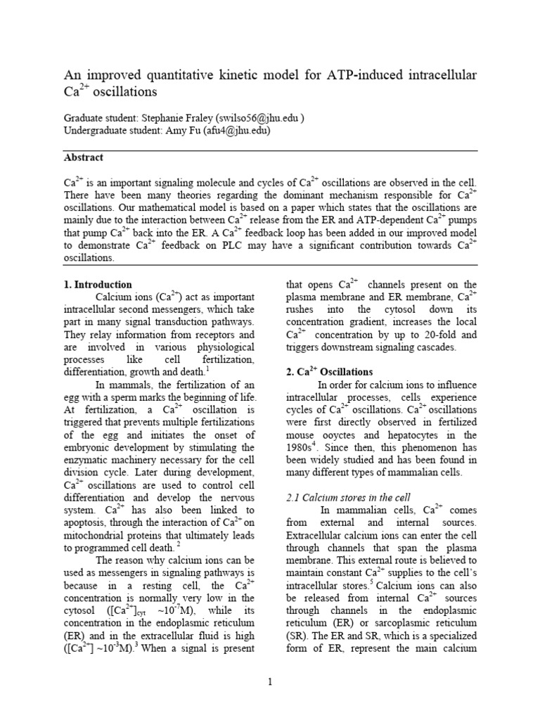 Project example | PDF | Calcium In Biology | Endoplasmic Reticulum Project example | PDF | Calcium In Biology | Endoplasmic Reticulum