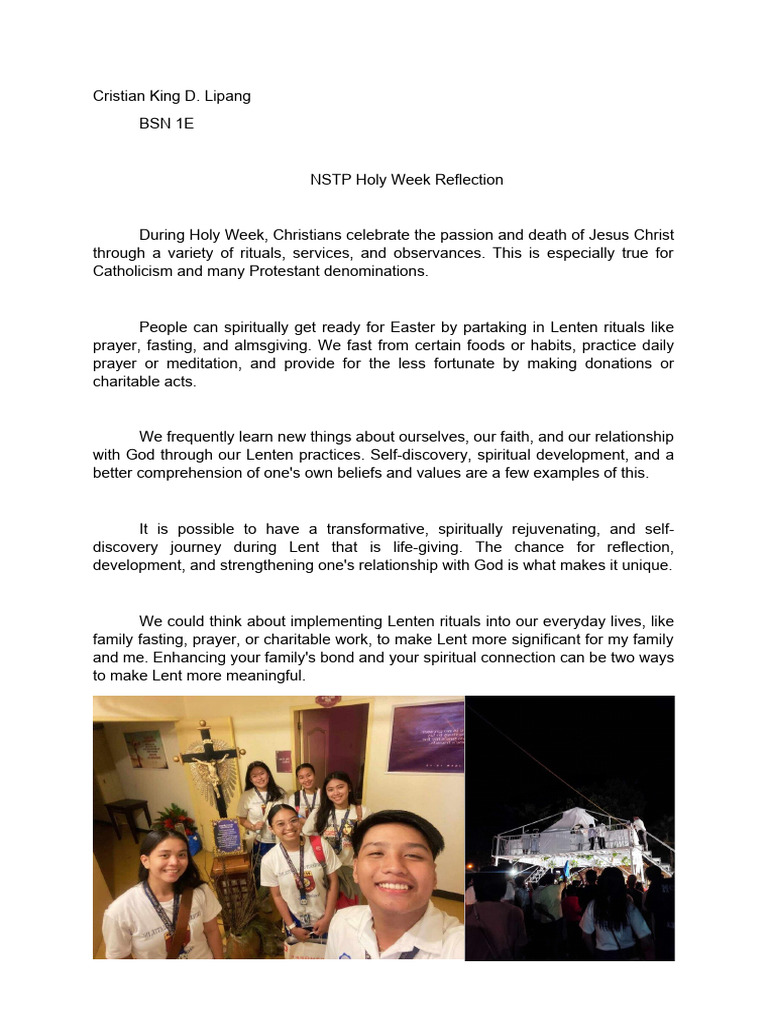 Holy Week: A Journey of Faith | PDF