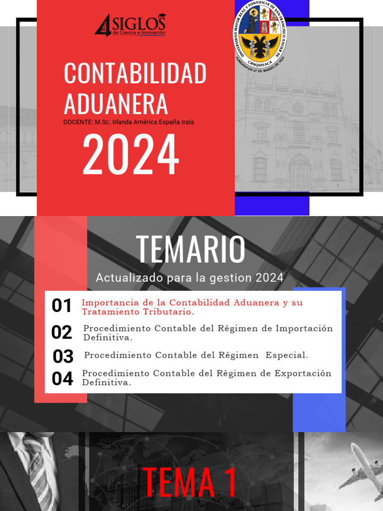 Tema 1 Contabilidad Aduanera 2024 | PDF | aduana | Contabilidad