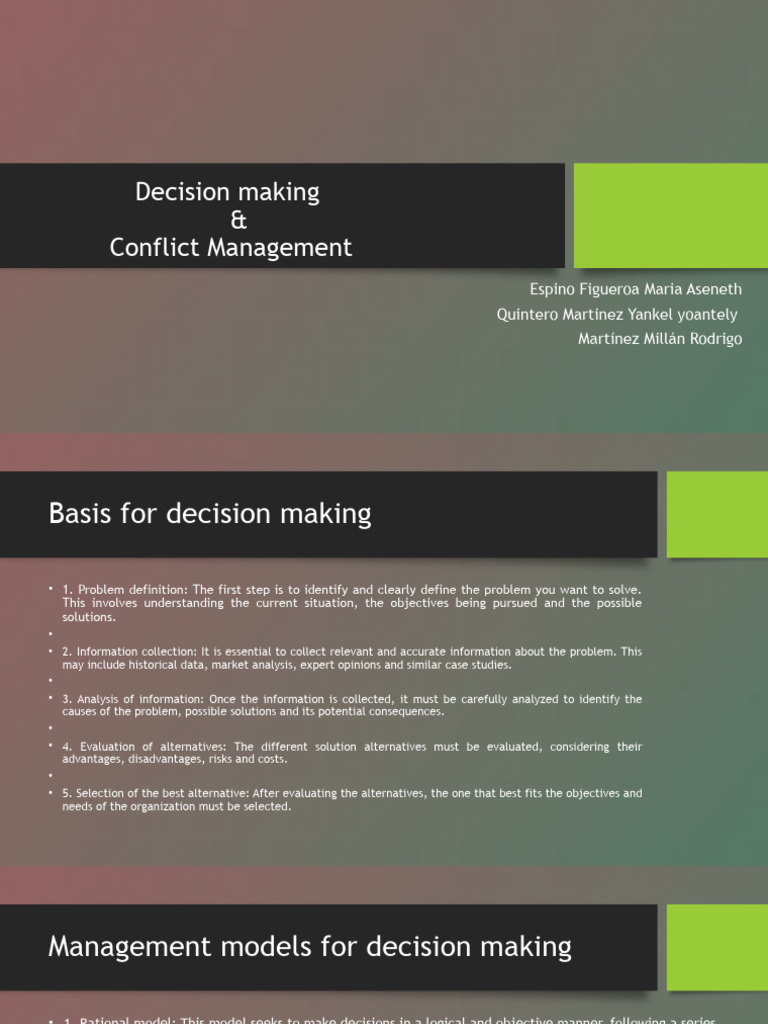 Unit 1 y 2 Presentation | PDF | Negotiation | Decision Making