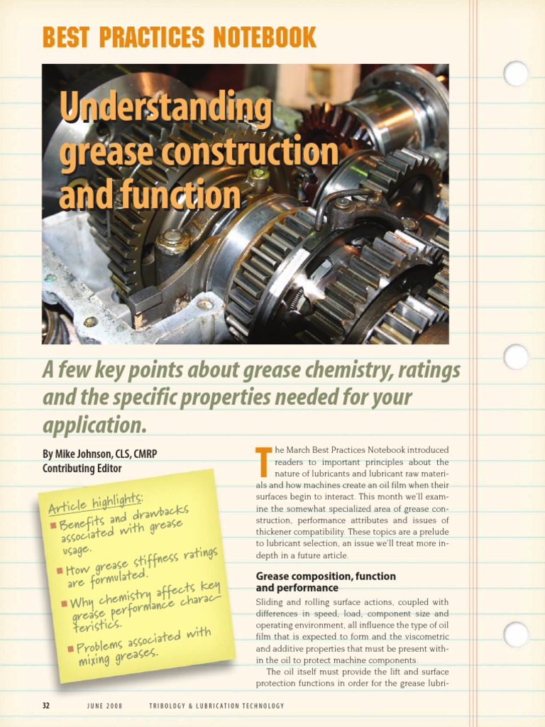 Grease Construction and Function | PDF | Soap | Materials