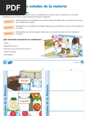 Hoja De Trabajo Sobre Los Ocho Estados De La Materia, Respuestas Y Claves