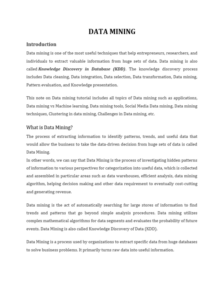 Data Mining1 | PDF | Machine Learning | Data Mining