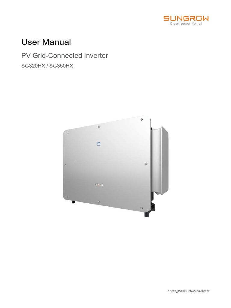 SUNGROW SG320 - 350HX User Manual en | PDF | Power Inverter | Photovoltaics