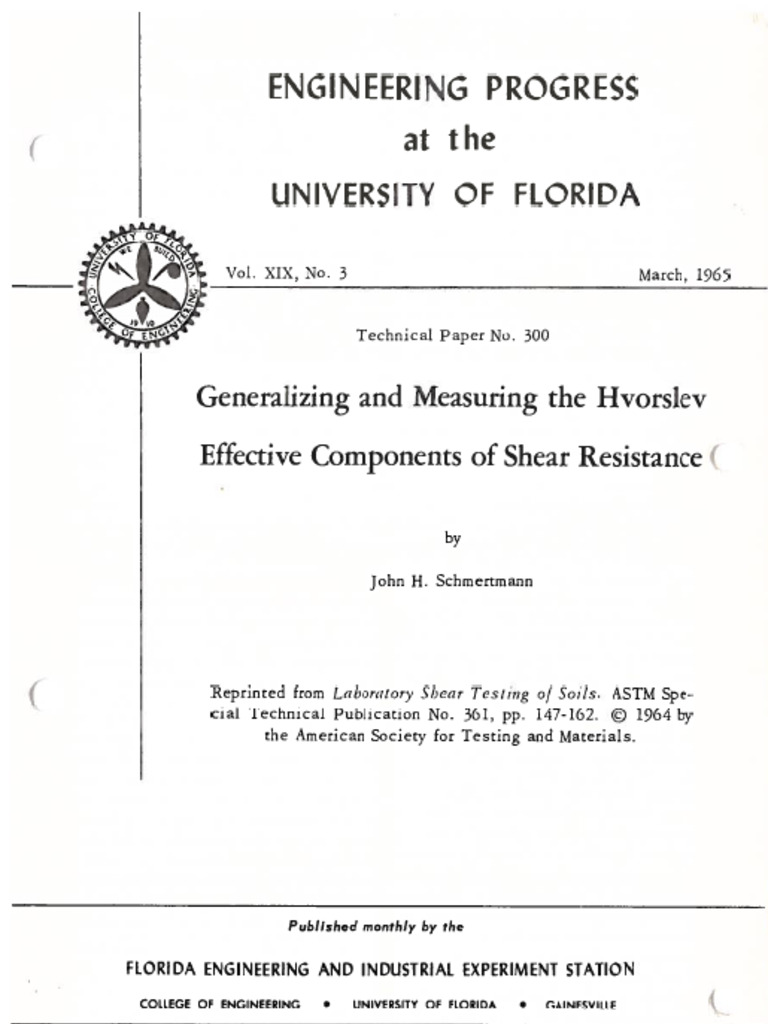 Schmertmann Hvorslev Components 1964 | PDF