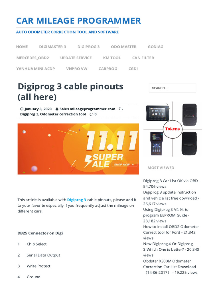 Digiprog 3 Cable Pinouts (All Here) - CAR MILEAGE PROGRAMMER | PDF ...