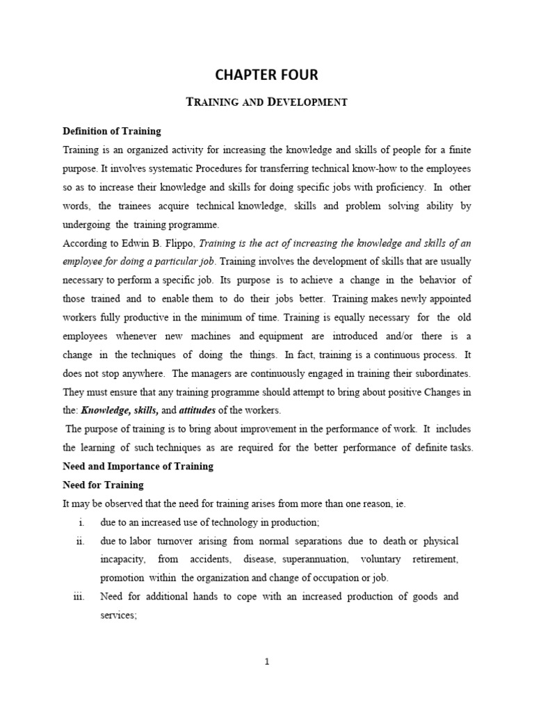 Chapter Four | PDF | Employment | Learning