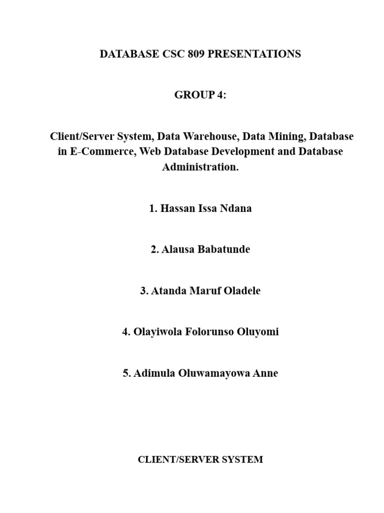 DATABASE | PDF | Databases | Data Warehouse