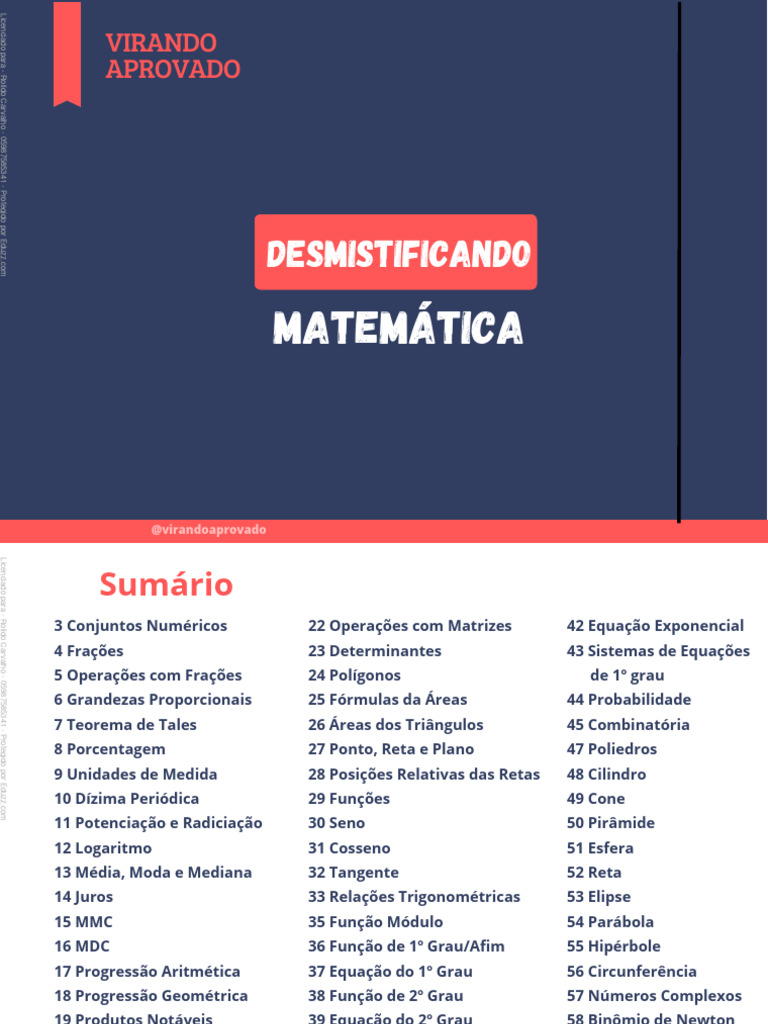 Mapas Mentais de Matematica | PDF | Logaritmo | Juros