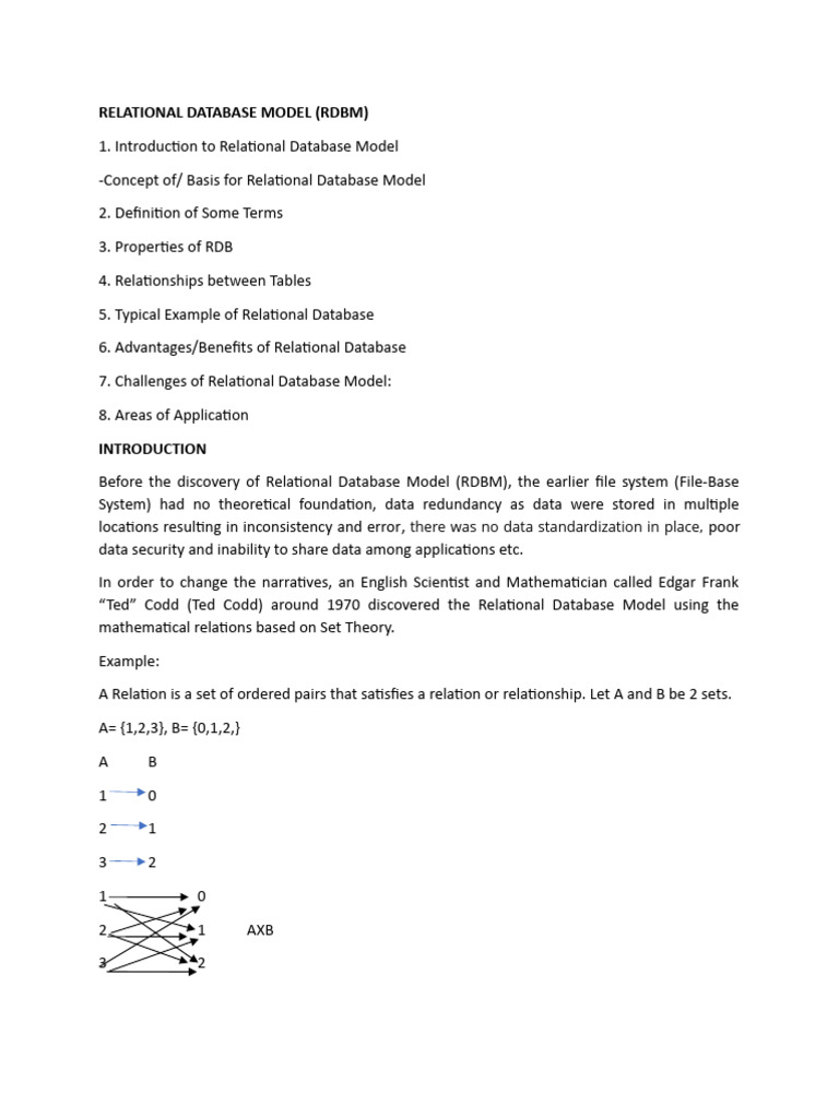 Relational Database Model | PDF | Relational Database | Table (Database)