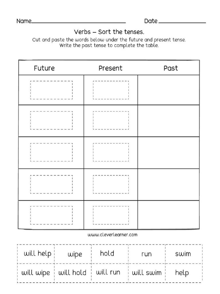 Test - Fun Verbs Tense Coloring Pages 4w | PDF