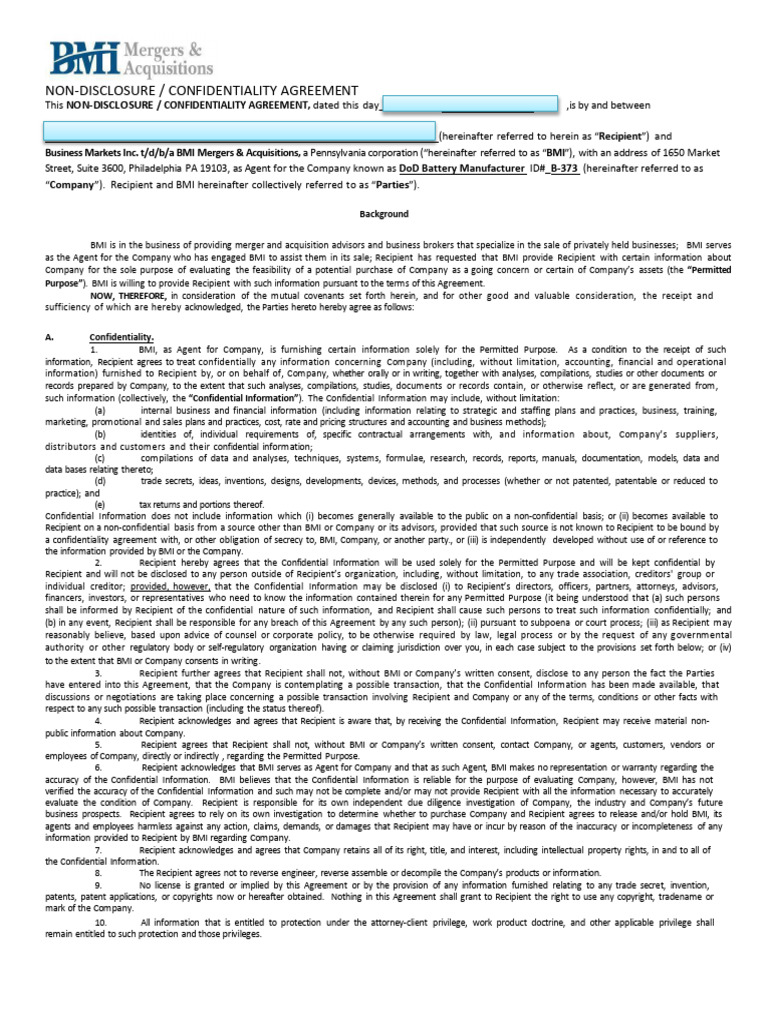 Non Disclosure Agreement | PDF | Legal Remedy | Breach Of Contract