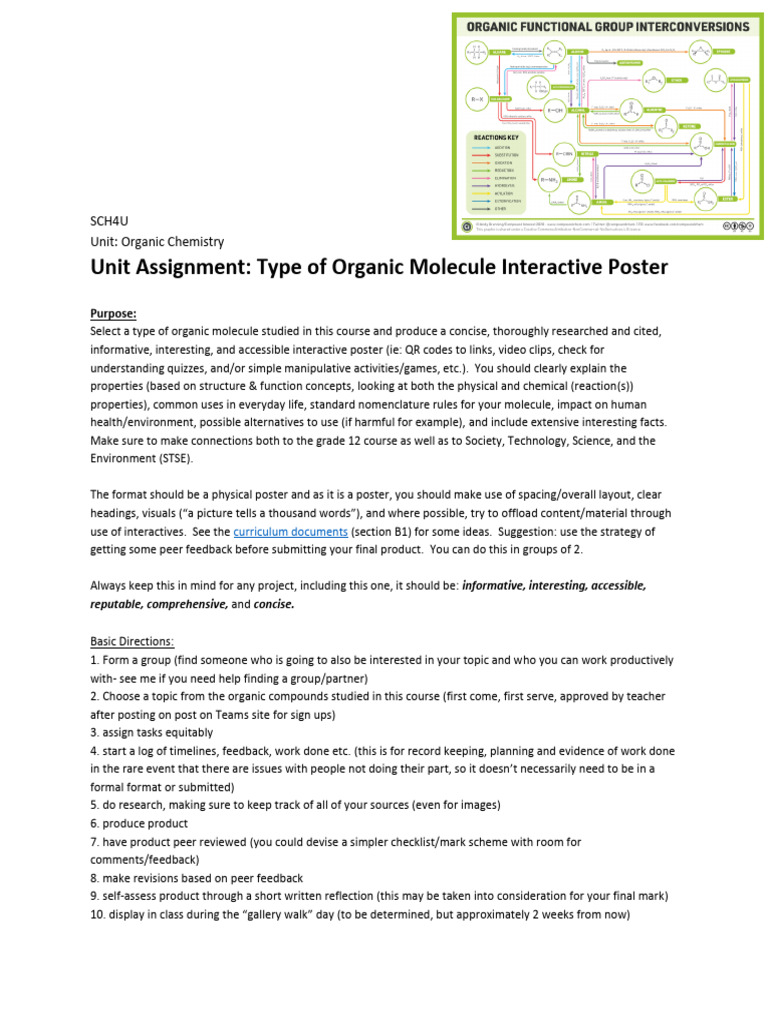 OrganicMolecule Interactiveposter Unitassignment-1 | PDF | Organic Compounds | Page Layout