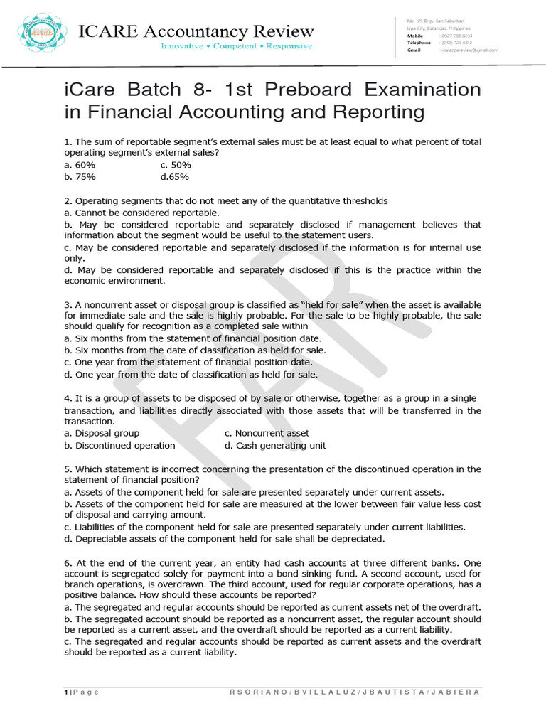 Icare 08 Far First PB | PDF | Expense | Debits And Credits