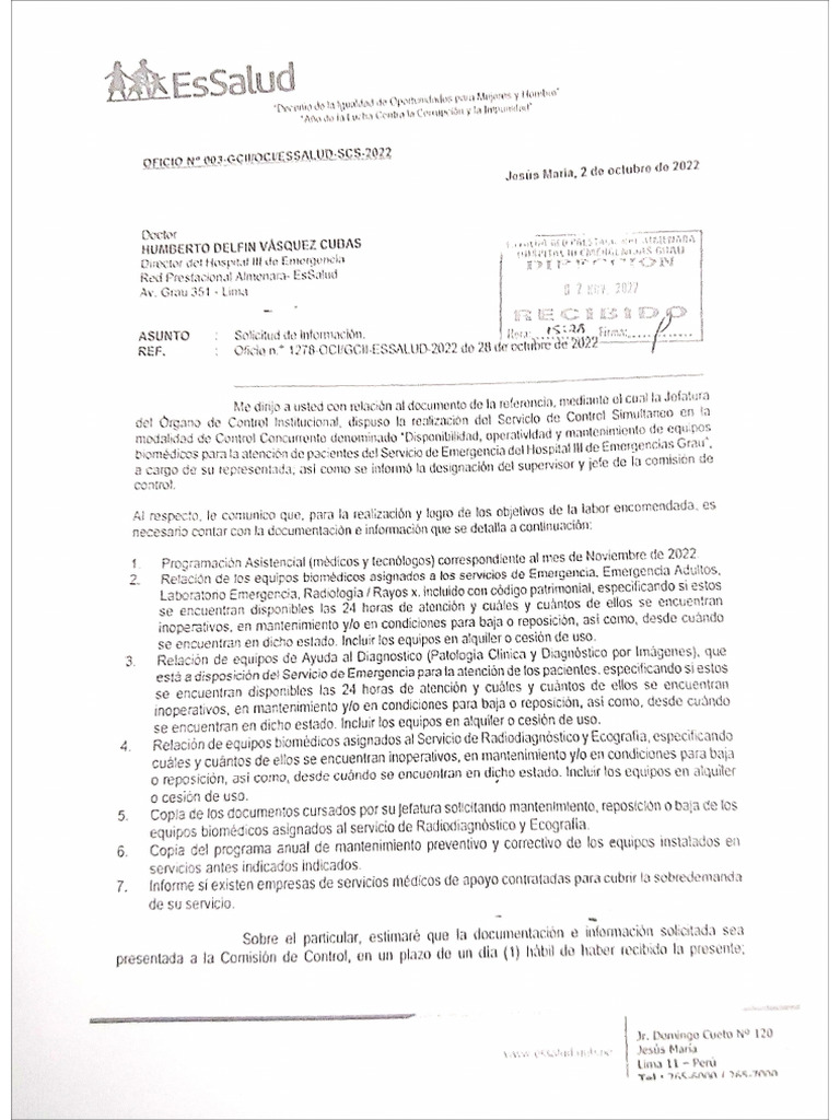 Oficio 003 - Oci - 044603 | PDF