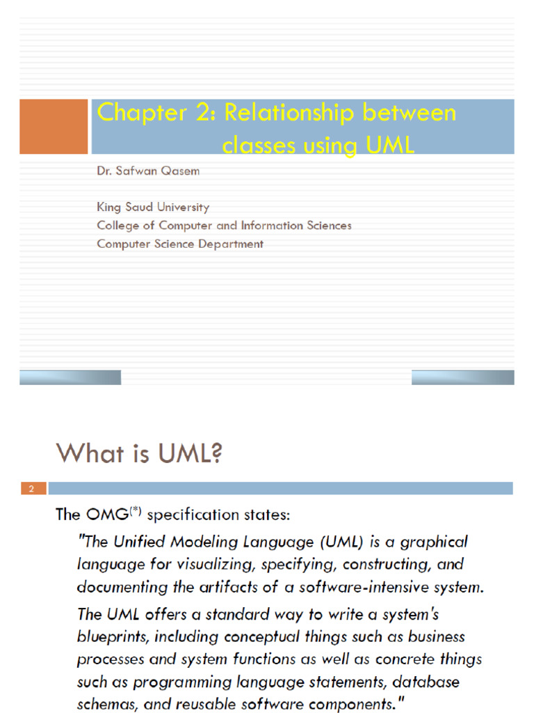 W3 Lec 2 Lec 3-Ch 2 Relationship Between Classes Using UML UPDATED | PDF | Software Engineering ...