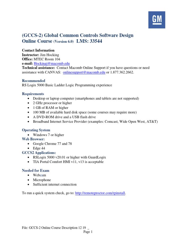 GM OCD Global Common Controls Software | PDF | Programmable Logic ...