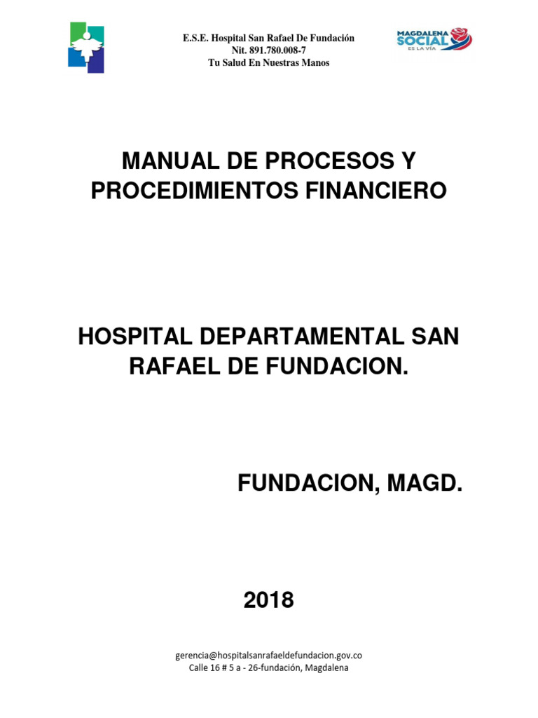Manual de Proceso y Procedimientos Financieros | PDF | Contabilidad | Estado financiero